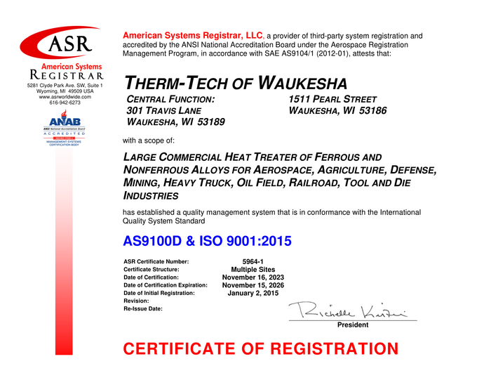 Heat treating services - ThermTech